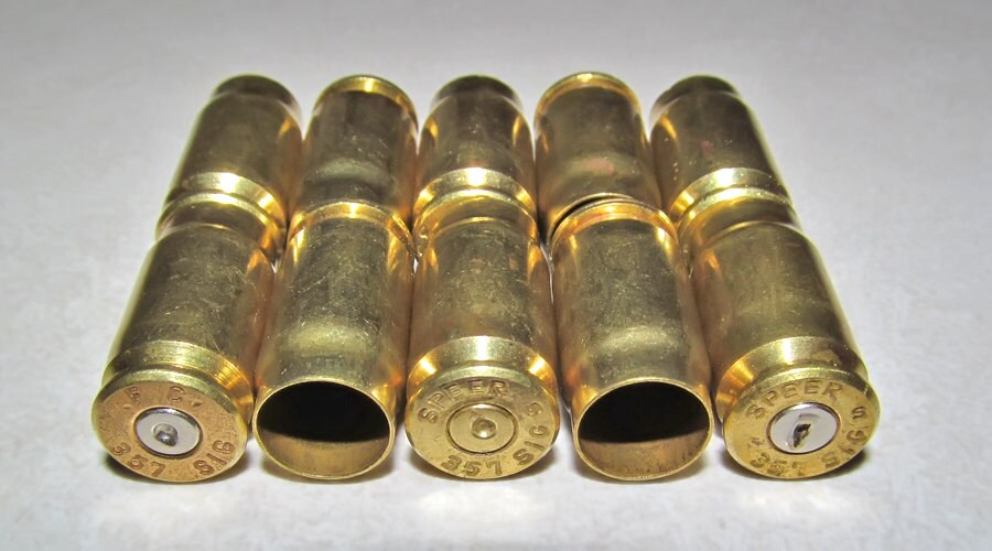 357 SIG Brass Empty Shell Casings for Craft or Art Creation