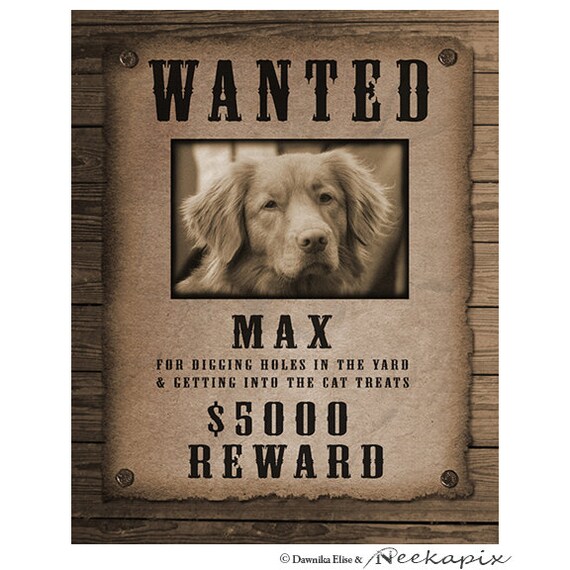 Items similar to Wanted Poster, 8x10 printable digital file of wanted ...