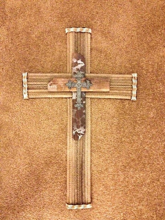 Items similar to Rope Cross handmade from lariat cowboy rope one of a ...