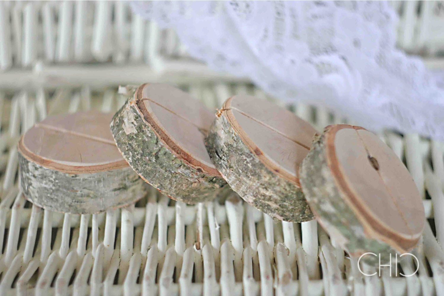 Rustic wedding table card holders wooden place card by MadeByChic