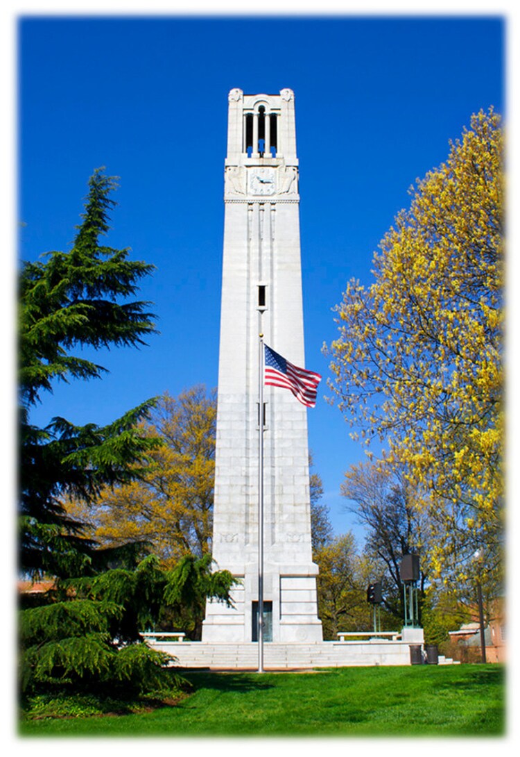 NC State Memorial Bell Tower NCSU North Carolina by orangecatart