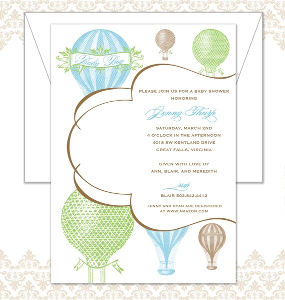 Hot Air Balloon Invitation