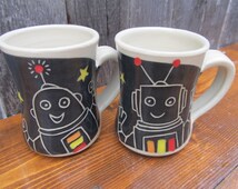 Popular items for robot mug on Etsy
