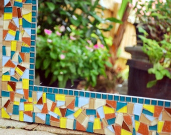 Multicolored Mosaic Mirror Large Wall Mirror Colorful Home