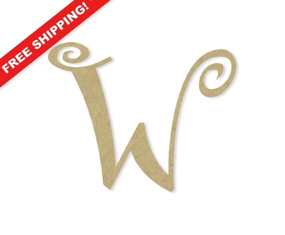Decorative Wooden Letters W Large or Small Unfinished by Buildeez