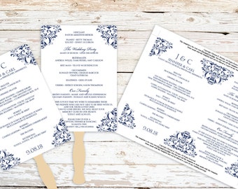 Wedding Fan Program Template DOWNLOAD Instantly by KarmaKWeddings