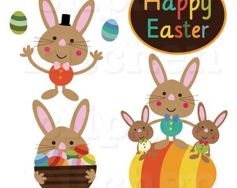 Unique easter bunny clipart related items | Etsy