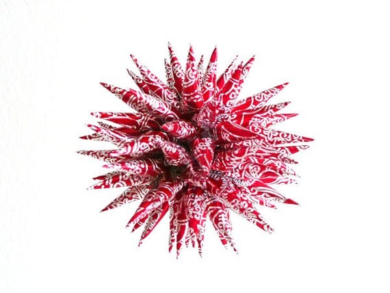 Items similar to Red Christmas Ornament Handcrafted Polish Star ...