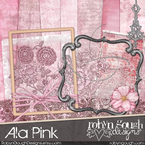 Soft Pink Digital Scrapbook Kit Clipart Pale by ClikchicDesign