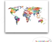 Popular items for world map poster on Etsy