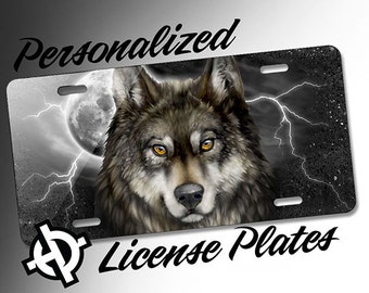 Wolf license plate | Etsy