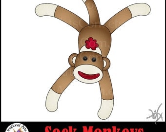 Sock monkey clip art | Etsy