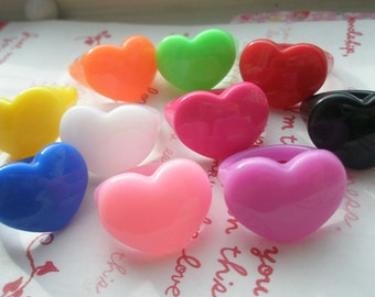 Plastic heart ring | Etsy