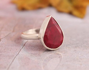 Red stone ring | Etsy