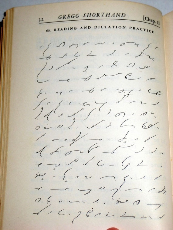 Vintage 1947 School Book Gregg Shorthand for Crafting