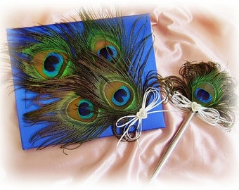 Blue feather pen | Etsy