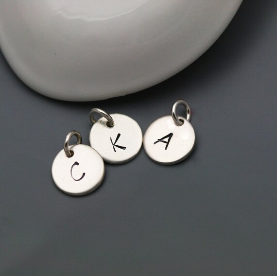 Hand Stamped Sterling Silver Personalized Initial or Number