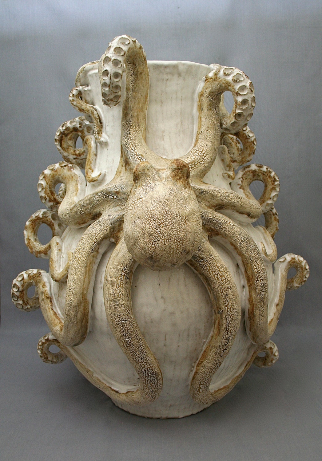 Giant Ceramic Octopus Vase by Shayne Greco Beautiful Shabby