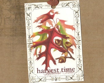 Items similar to Autumn Leaf Tags Party Favor Gift Tag - Set of 6 large ...