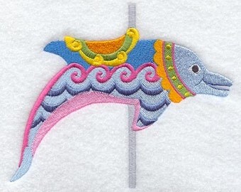 CAROUSEL LLAMA Machine Embroidered Quilt Blocks AzEB