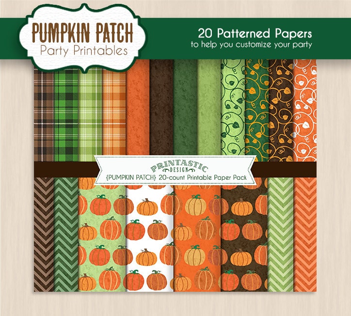 PUMPKIN PATCH Party Printable Package Instant by PrintasticDesign