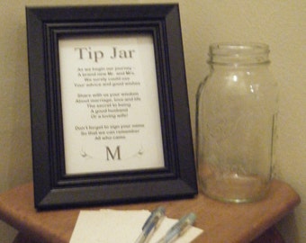 Guest Tip Jar - Wedding Guest Book Alternative