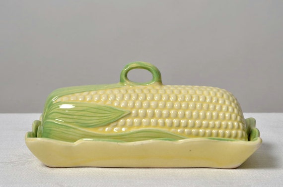 Vintage Corn Butter Dish Country Cottage Decor