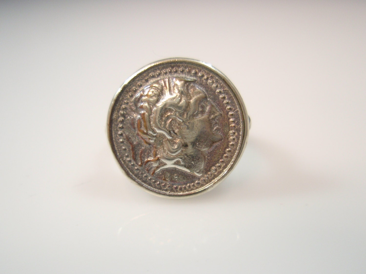 vintage Alexander Great Greek Coin ring Sterling Silver by itz8686