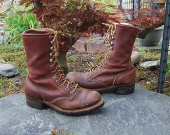 Popular items for logger boots on Etsy