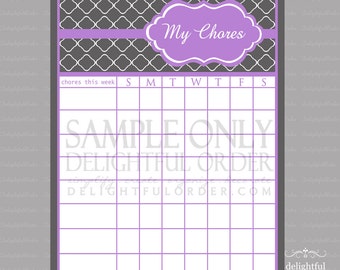 Editable Homework Chart PDF Printable File by DelightfulOrder