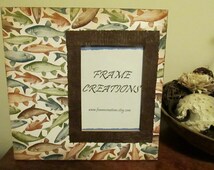 5x7 Fishing Themed - Hand Decorated Picture Frame