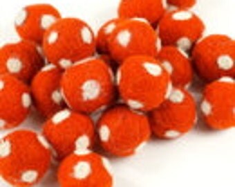 100% Wool Felt Balls with beads 50 pcs 1 inch 23mm pure by 8natur