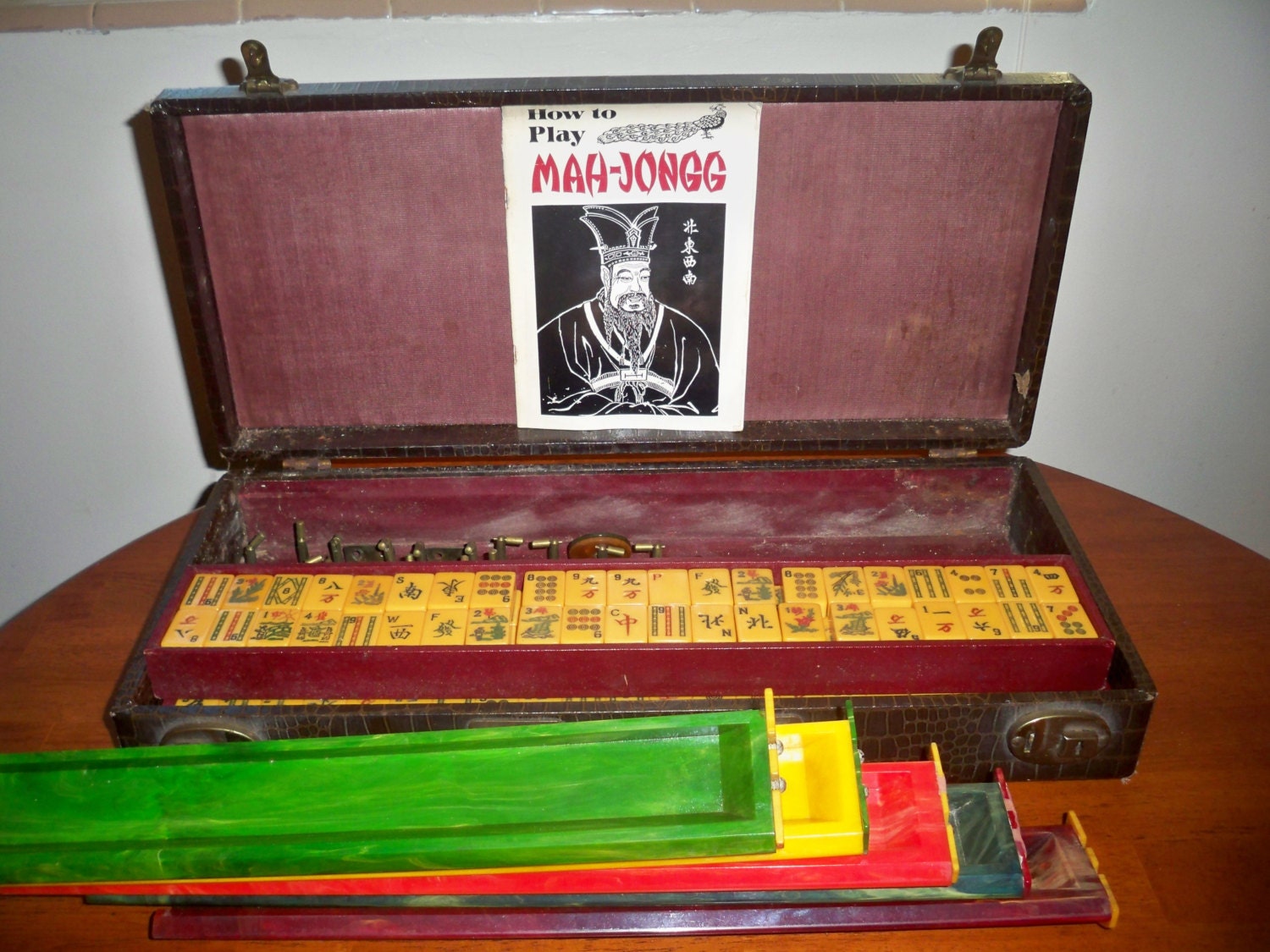 Vintage Bakelite Mahjong Game Set in Original Case Rare and