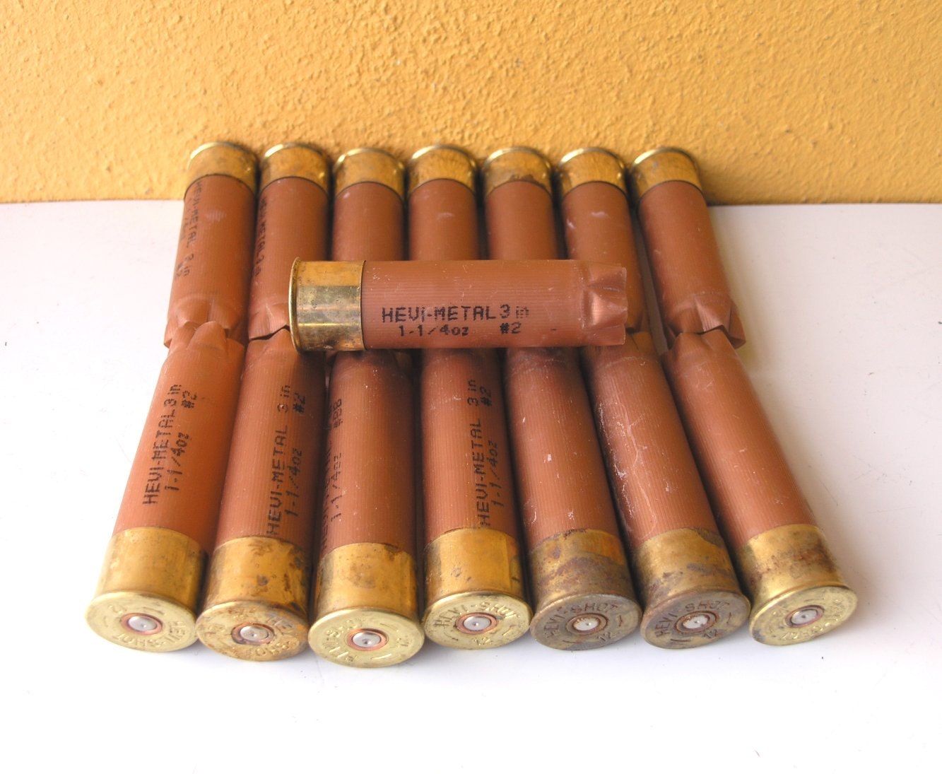Copper 12 gauge shotgun shells empty shells destash art