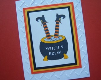 Popular items for witch Halloween card on Etsy