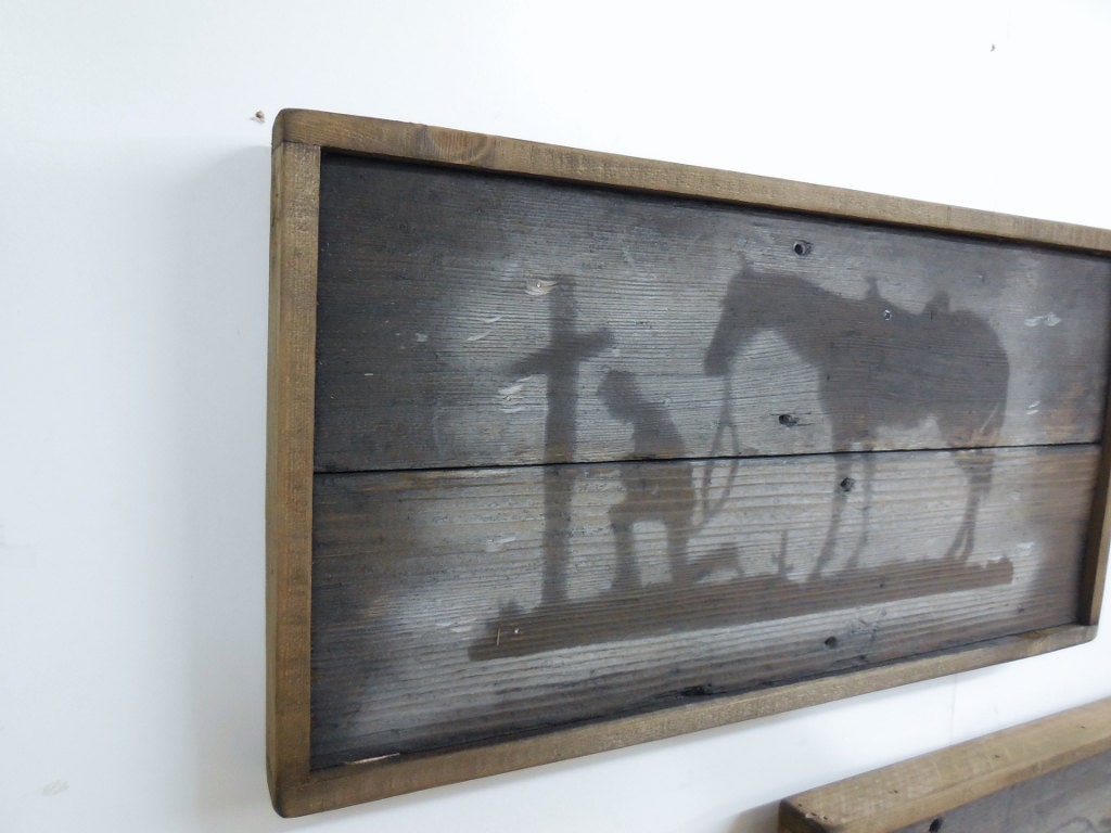 Praying Cowboy Cowboy art Cowboy sign Western art Old west