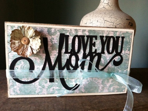 Items similar to Love You Mom - Wood Block Letters Sign Mother's Day ...