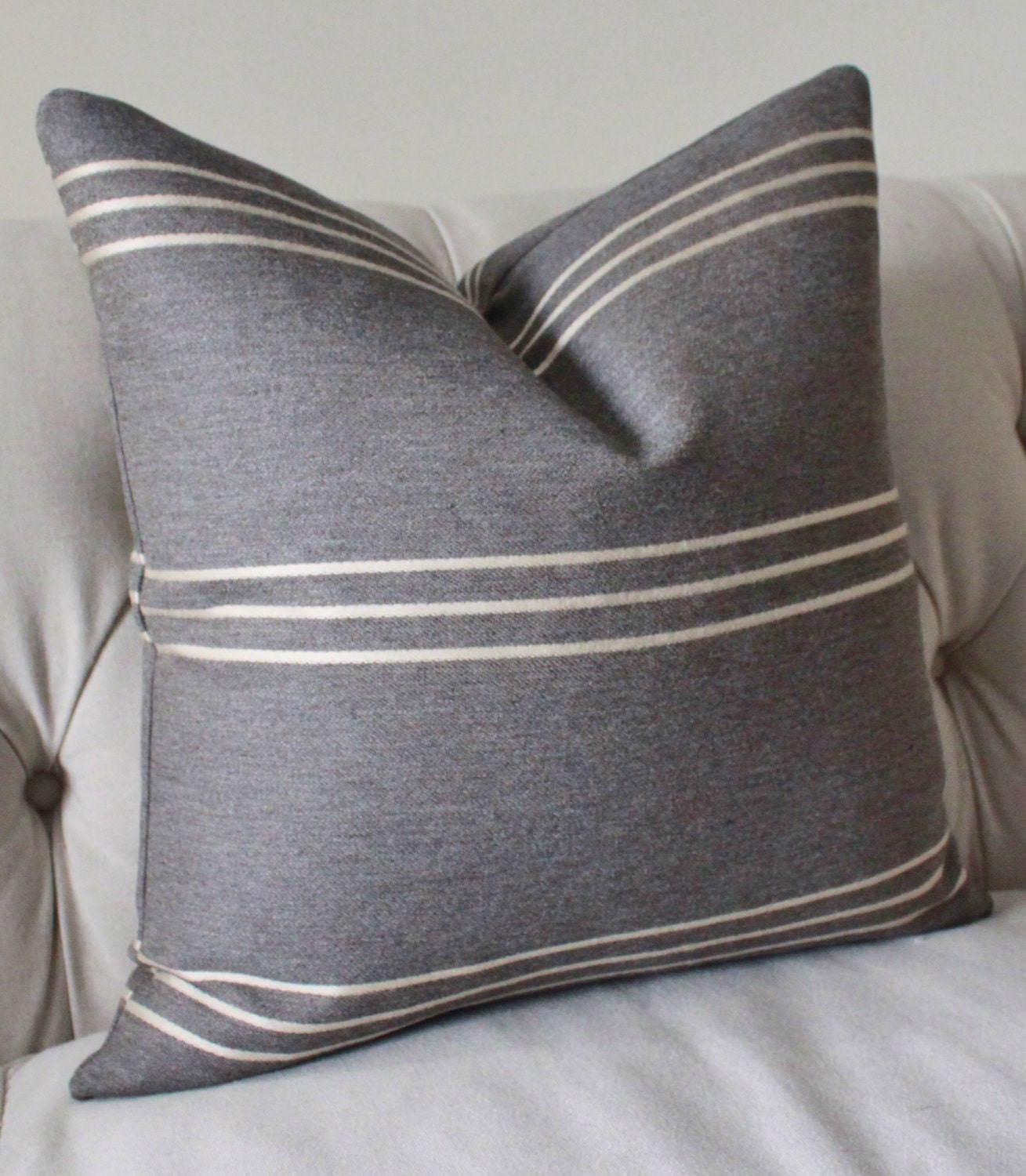 Modern Grey Pillow Charcoal Pillow Grey Stripe Pillow