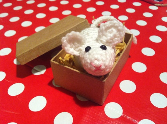 Mouse in a Box Handmade Crochet Toy by Boobellini on Etsy