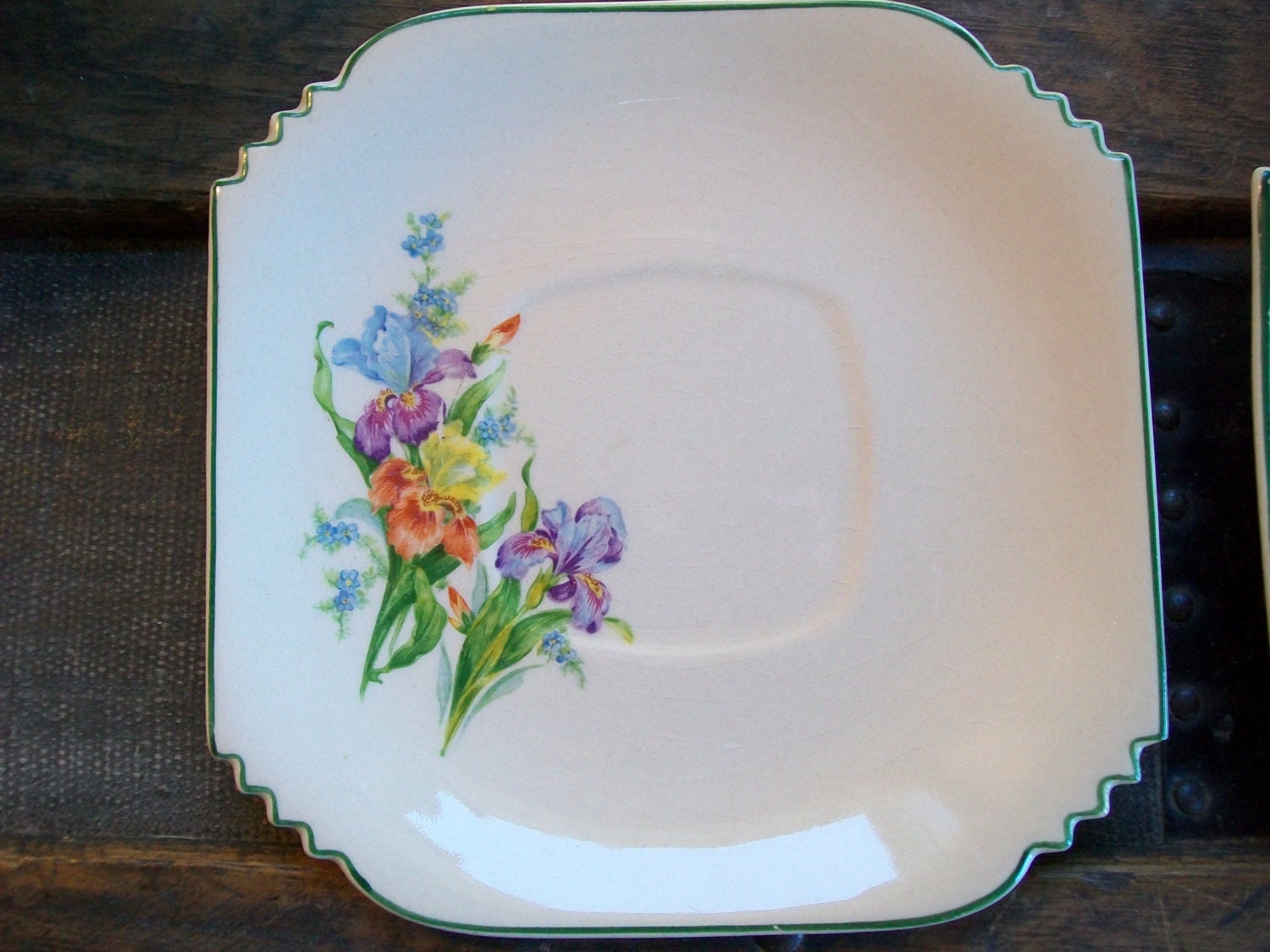 1920's Sienna Ware Crescent China featuring Iris
