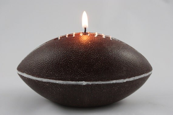 Football Shaped Candle Highly Scented in Leather Realistic