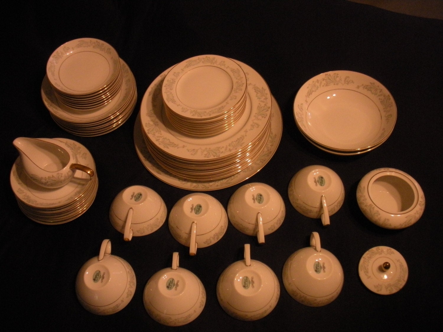 Vintage 54 Piece Set of Mikasa Isabel 8207 Fine China with Gold Trim ...