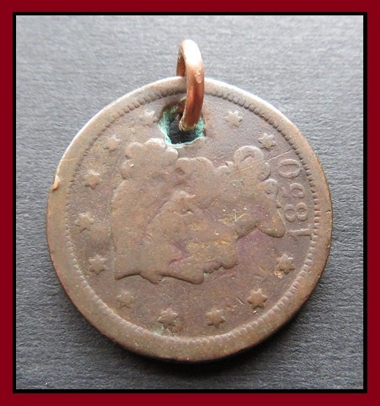 Classic Antique (1850 Vintage Gold Rush-era Large One Penny Braided ...