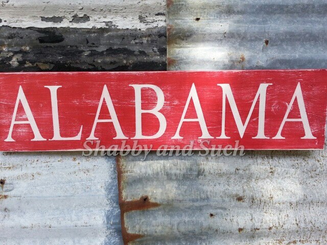 Alabama Wood Sign Wood Sign University of by shabbyandsuchdesigns