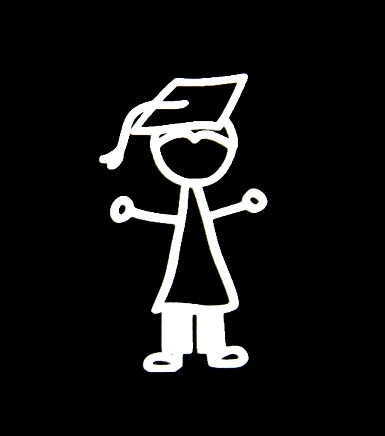 Graduate Boy Stick Figure Vinyl Decal