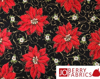 Popular items for poinsettia fabric on Etsy