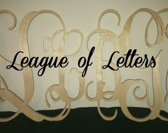 2 PACK DEAL Two 16 inch Wooden Monogram Letters