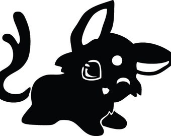 Espeon or Umbreon Cute Chibi Pokemon Decal Sticker