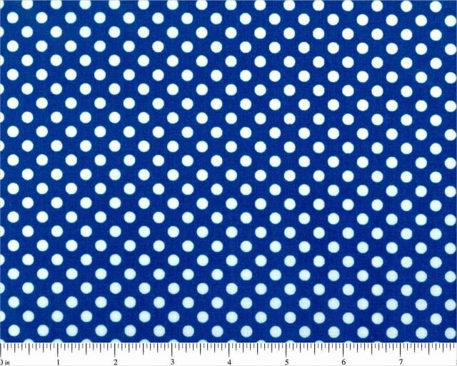 Royal Blue with Small White Dots Lots-a-Dots Polka Dot Fabric