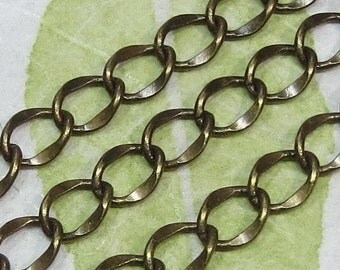 12 inch 14k Gold Filled Hammered Cable Chain 8x6mm